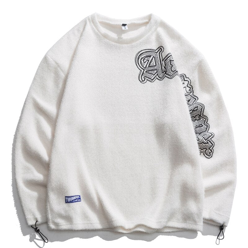 Pull blanc en coton vintage homme - Vintage Nation